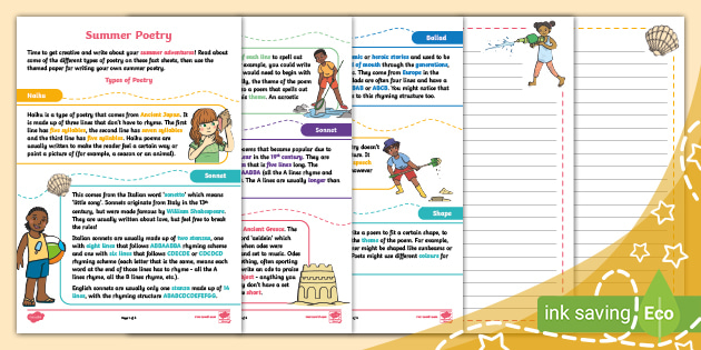 Summer Poetry (teacher made)