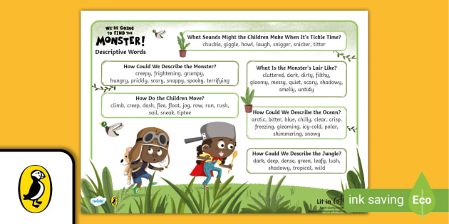 FREE! - ‘We’re Going to Find the Monster’ Descriptive Mat | Twinkl