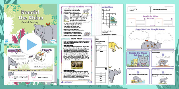 Ronald the Rhino Guided Reading Pack (teacher made)