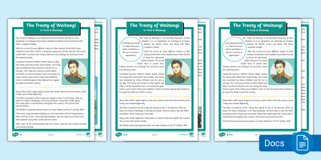 Treaty of Waitangi Act | Reading Comprehension | New Zealand