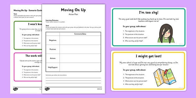 Year 6 Transition Scenario Cards and Action Plan Activity Pack - Year 6 to