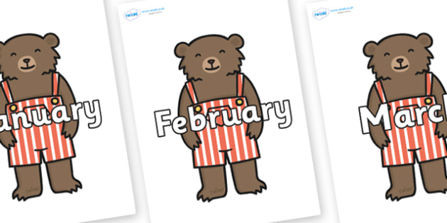 FREE! - Months of the Year on Little Bear (teacher made)