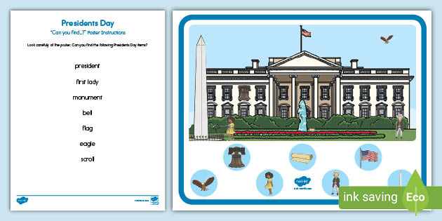 Presidents Day Can You Find? Picture Activity | Twinkl