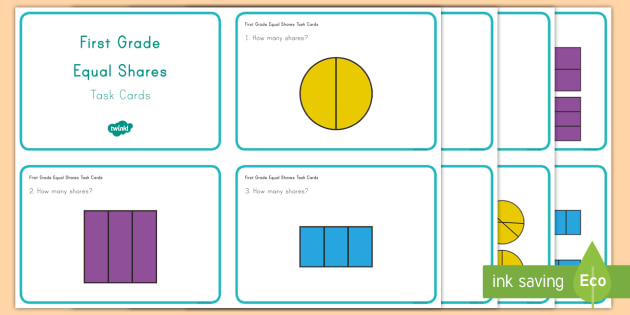 Equal Shares Task Cards - Math Resources (Teacher-Made)