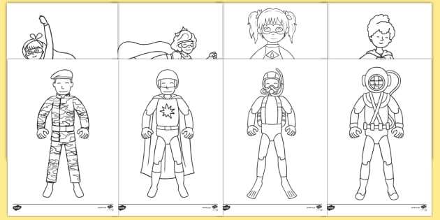 Action Toy Colouring Sheets (teacher made)