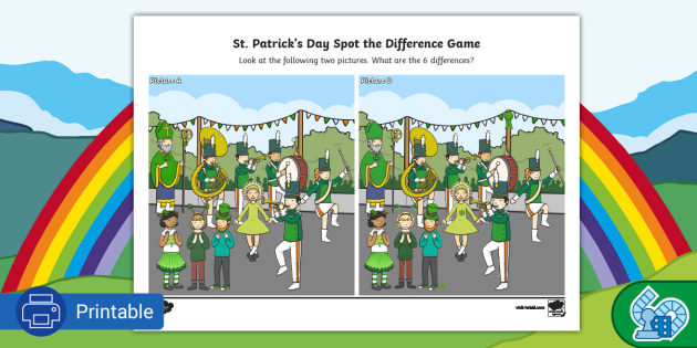 St. Patricks Day Parade Spot the Difference Game