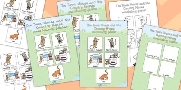 The Town Mouse and the Country Mouse Vocabulary Poster - poster