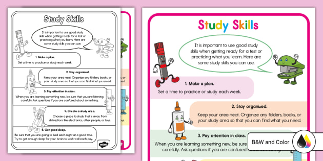 Study Skills Poster Study Skills Poster Etsy