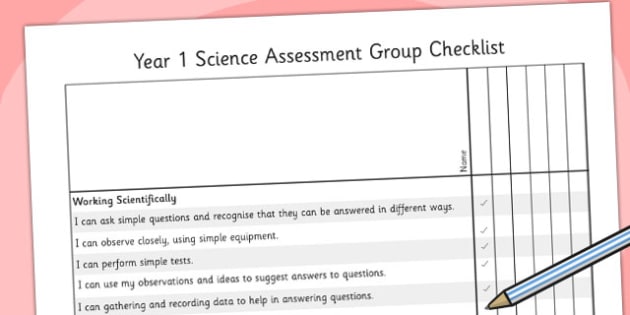 2014 National Curriculum Year 1 Science Assessment Group Checklist - target