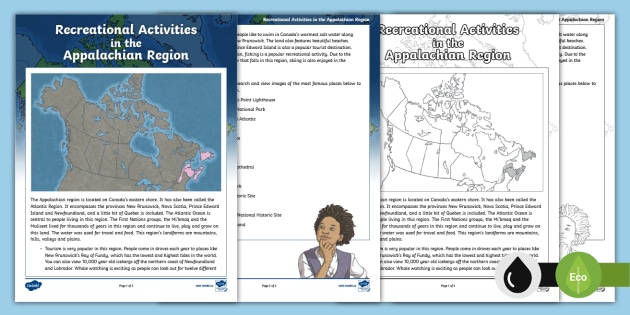 Recreational Activities in the Appalachian Region Fact File