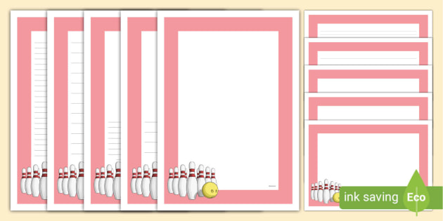 FREE! - Bowling Page Border | Colour Page Borders | Primary | Twinkl