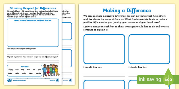 Citizenship KS1 Respecting Rights Home Learning Tasks