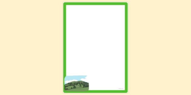 FREE! - Simple Blank Countryside Page Border | Page Borders | Twinkl