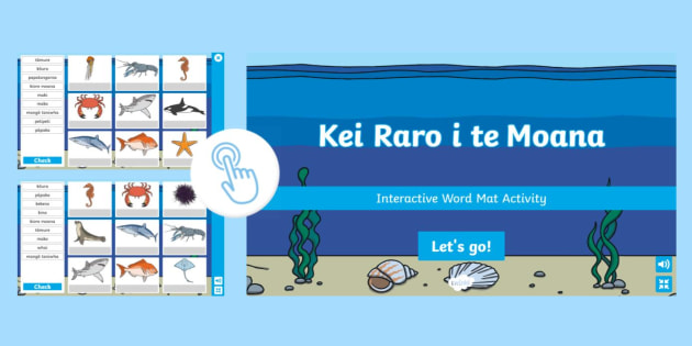 New Zealand Sea Creatures Word Mat Activity (Te Reo Māori)