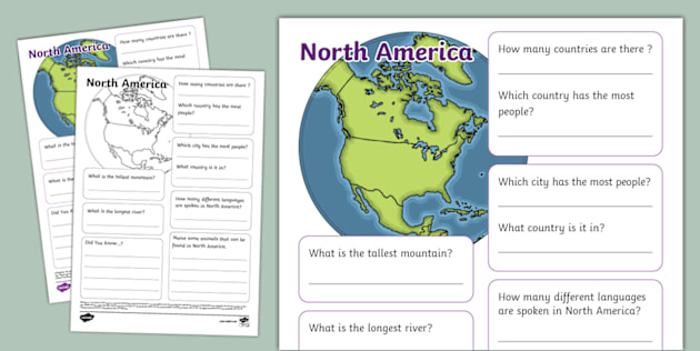 North America Worksheets Facts History Geography Ecosystems