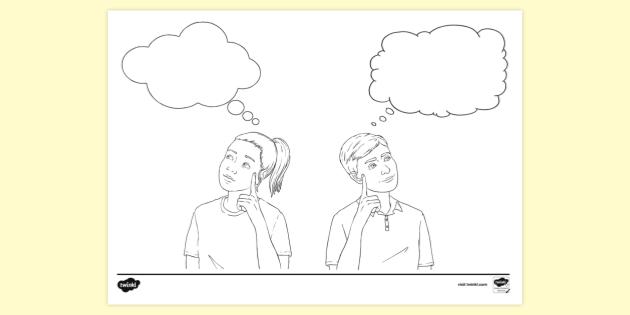 FREE! - Child Thinking Colouring Sheet | Colouring Sheets