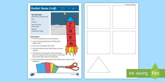 Rocket Name Writing Craft (teacher made)