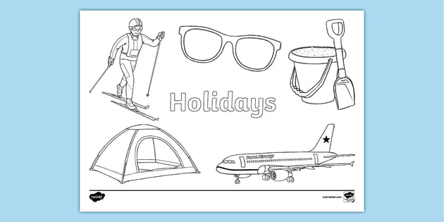 FREE! - Holiday Colouring Page (teacher made)