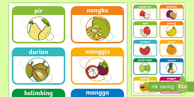 Fruit Flashcards Indonesian