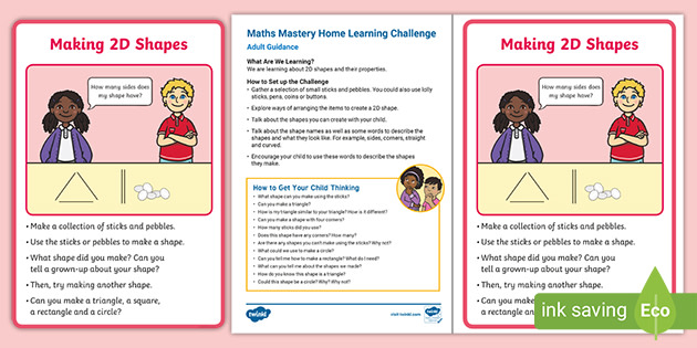 👉 Maths Mastery 2D Shape Home Learning Challenge: Making 2D Shapes