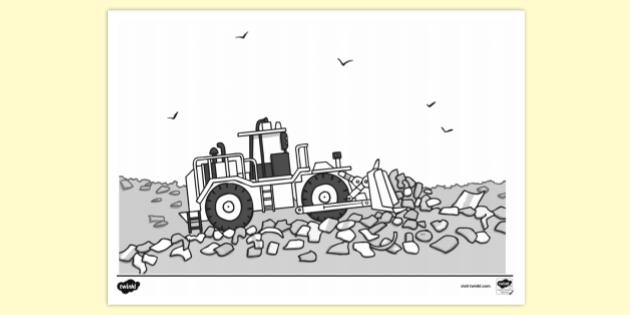 FREE! - Landfill Colouring Sheet | Colouring Sheets