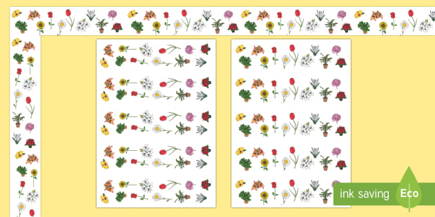 Flower Pattern Display Borders (teacher made)