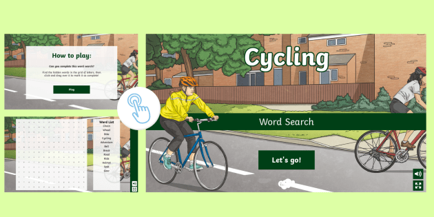 Interactive Cycling Themed Word Search (Teacher-Made)