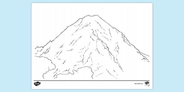 Mountain Colouring Sheet | Colouring Sheets | Twinkl