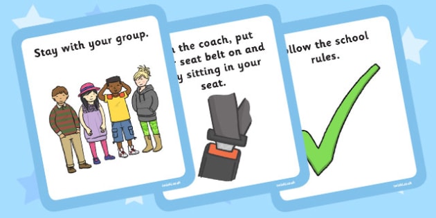 School Trip Rules Cards - school trip, rules, cards, rules cards