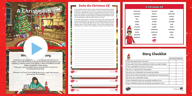 KS2 A Christmas Elf Story Writing Pack (teacher made)