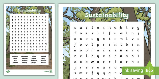 Sustainability Word Search - Primary Resources