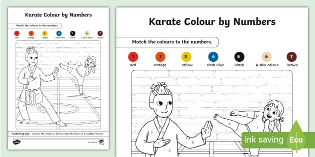 FREE! - Karate Colour by Number (teacher made)