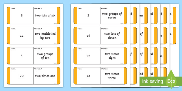2 Times Table Loop Cards (teacher made)