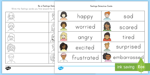 Feelings Read and Write the Room Activity
