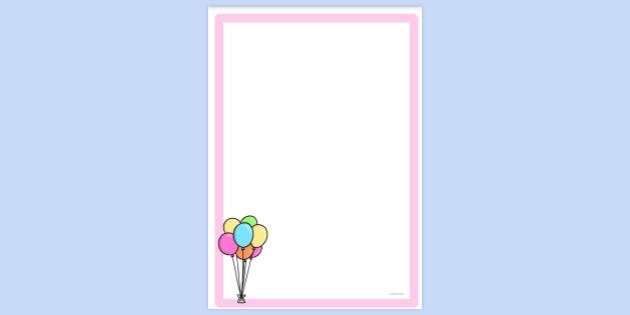 FREE! - Simple Blank Balloon Page Border (teacher made)
