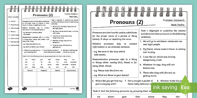 Grammar Homework Week Twelve