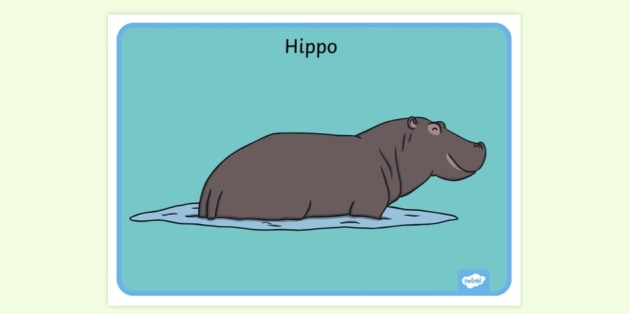 FREE! - Hippo Poster for Kids | Kindergarten & KS1 Resources | Twinkl