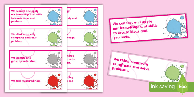 Four Purposes Display Statements: Enterprising, Creative Contributors