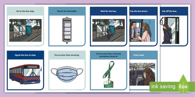 Older Learners: Catching a Bus Visual Support Cards