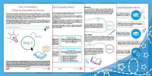 Year 2 Vocabulary: Parent Guide and Activities Pack