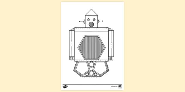 FREE! - Robot of Simple Shapes Colouring Sheet Colouring | Colouring Sheets