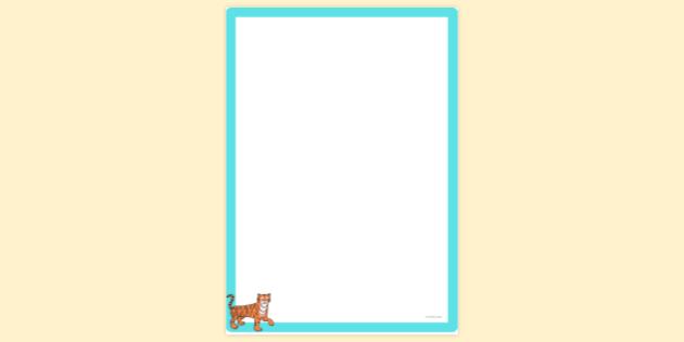 Simple Blank Tiger Page Border | Page Borders | Twinkl