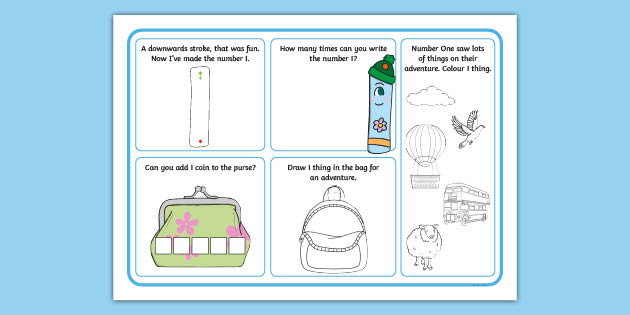 👉 The Adventures of Number One Activity Mat