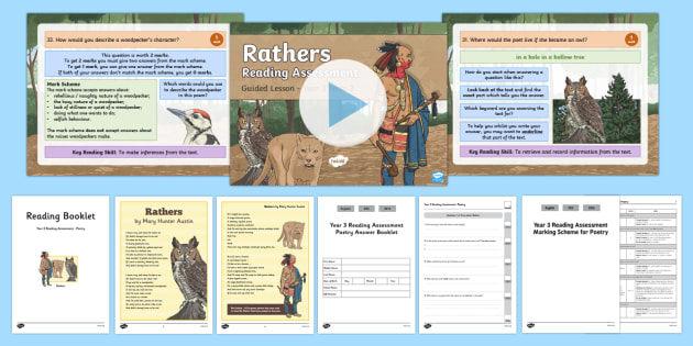 Year 3 Term 2 Poetry Reading Assessment Guided Lesson Teaching Pack