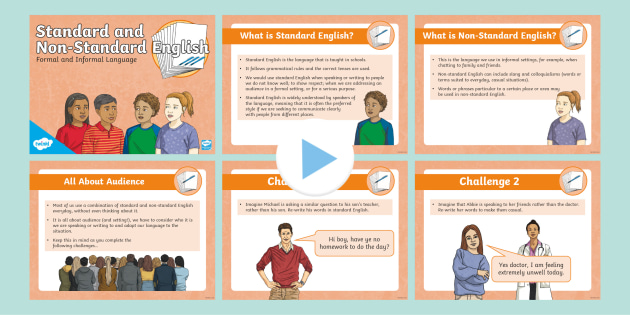 Northern Ireland Standard Non-Standard English PowerPoint