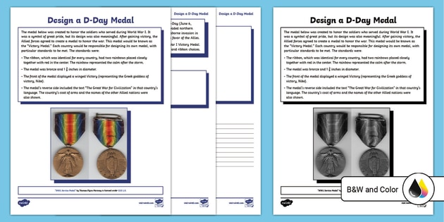 Design a D-Day Medal Activity (teacher made)