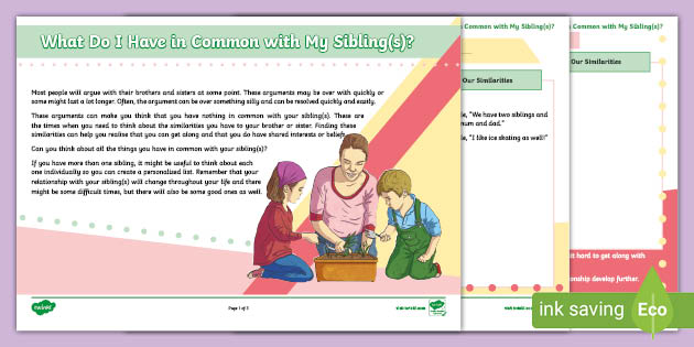 What Do I Have in Common with My Sibling(s)? Worksheet
