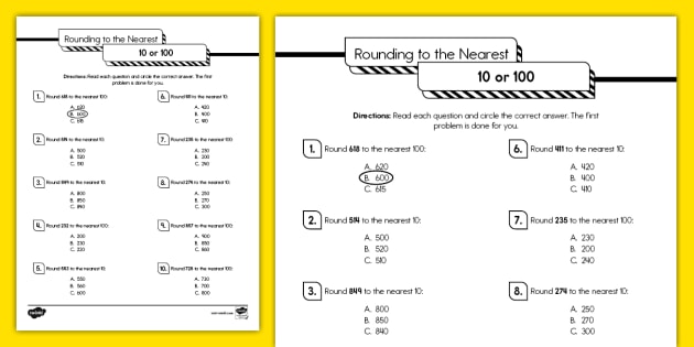 Nearest 100 Worksheets | twinkl.com