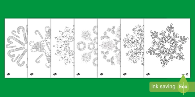 Christmas in Canada Mandala Mindfulness Colouring Pages