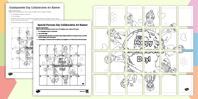 Grandparents Day Collaborative Art Banner (teacher made)